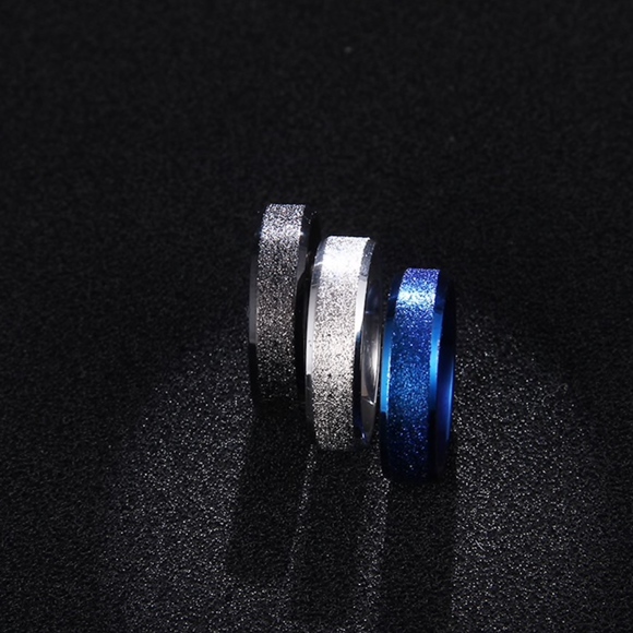 Jewelry | Royal Blue Shimmer Stainless Steel Wedding Ring | Poshmark